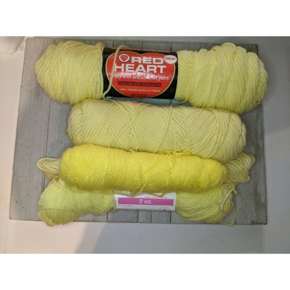 Red Heart | Office | Lot Of Various Yellow Yarn Crochet Knit Red Heart ...